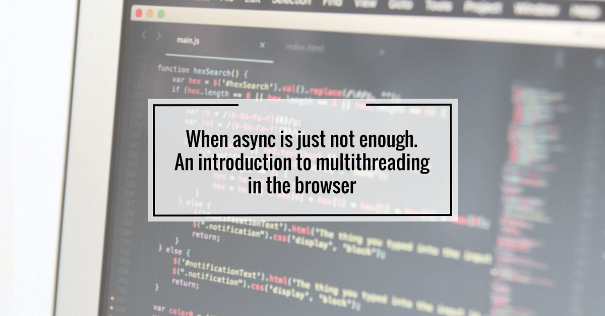 When Async Is Not Enough An Introduction To Multithreading